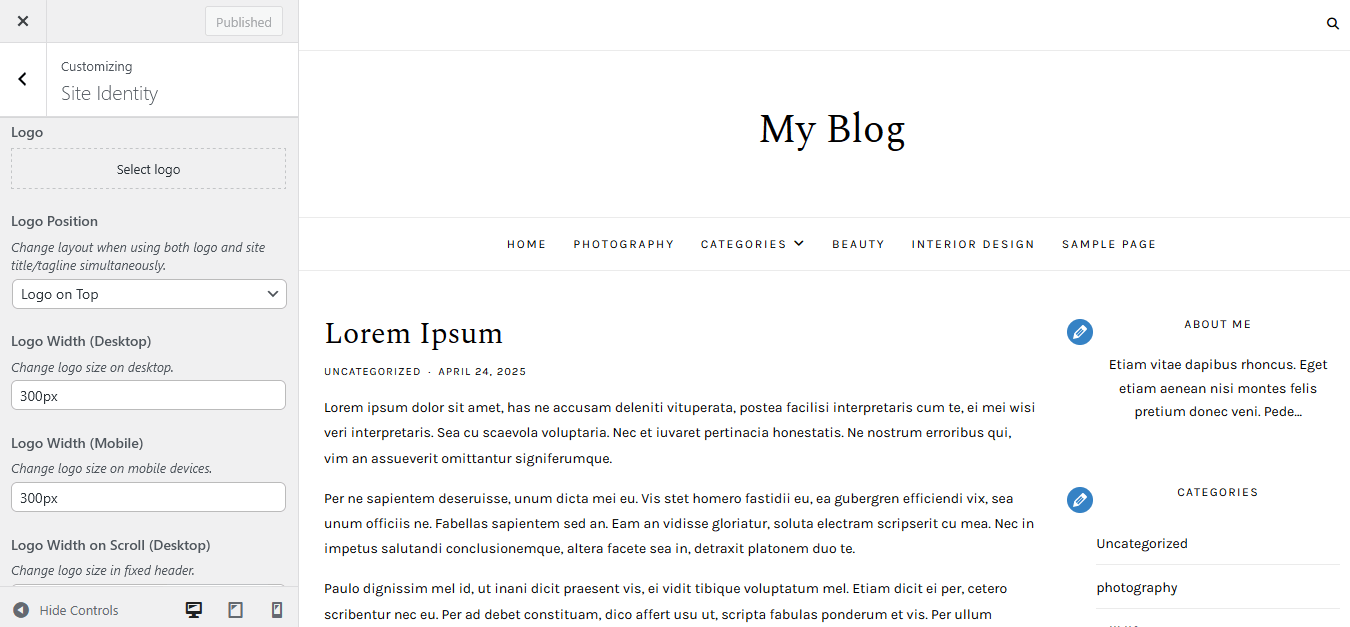 Changing the Site Title, Logo & Tagline in WordPress – Documentation